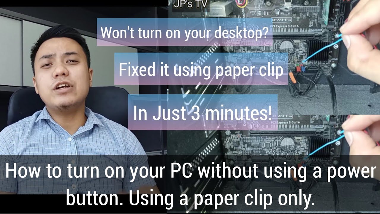 How to bypass power button on desktop computer - YouTube