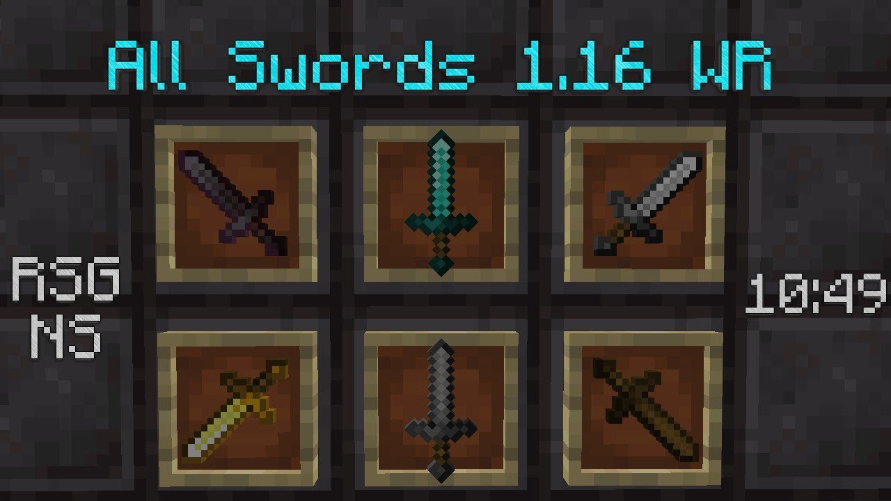 [WR] Obtaining Every Sword in Minecraft 1.16 in 10:49 (RSG NS Speedrun ...