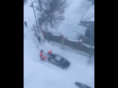 Yoğun kar yağışı altında olan Rusya'daki Sahalin adası