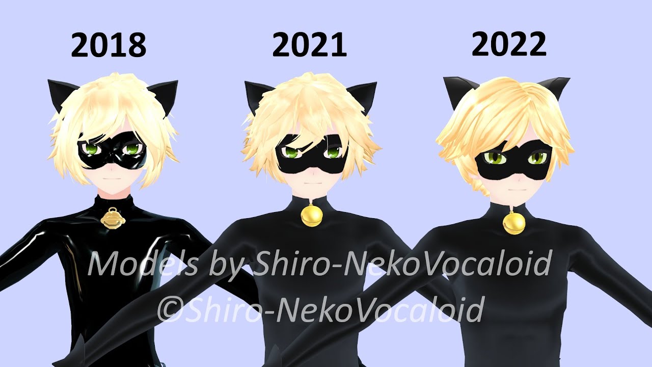 【MMD】Chat Noir Model Evolution (Miraculous Ladybug) - YouTube