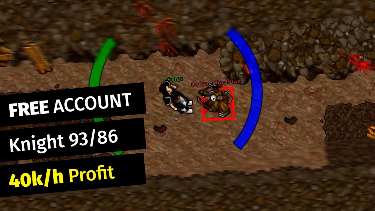 Tibia | Corym Cave Venore | Knight 113 | Free Account - YouTube