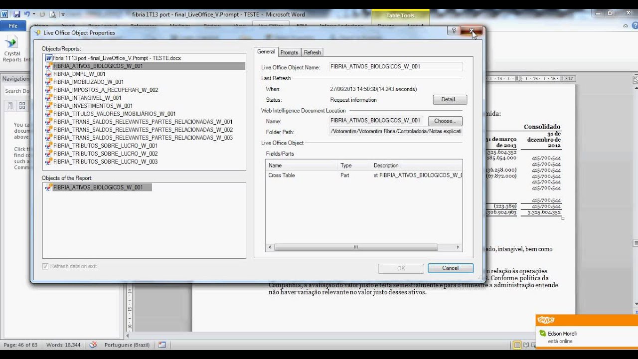 Refresh SAP Live Office report in MS Word - YouTube