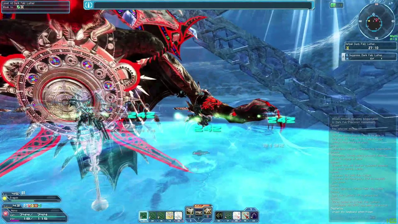 [PSO2 NA] Urgent Quest: Luther the Fallen Boss fight. - YouTube