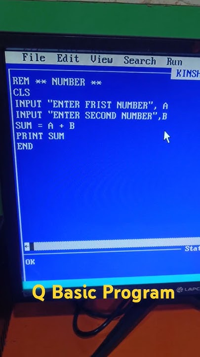 Q Basic Program to sum two numbers. - YouTube