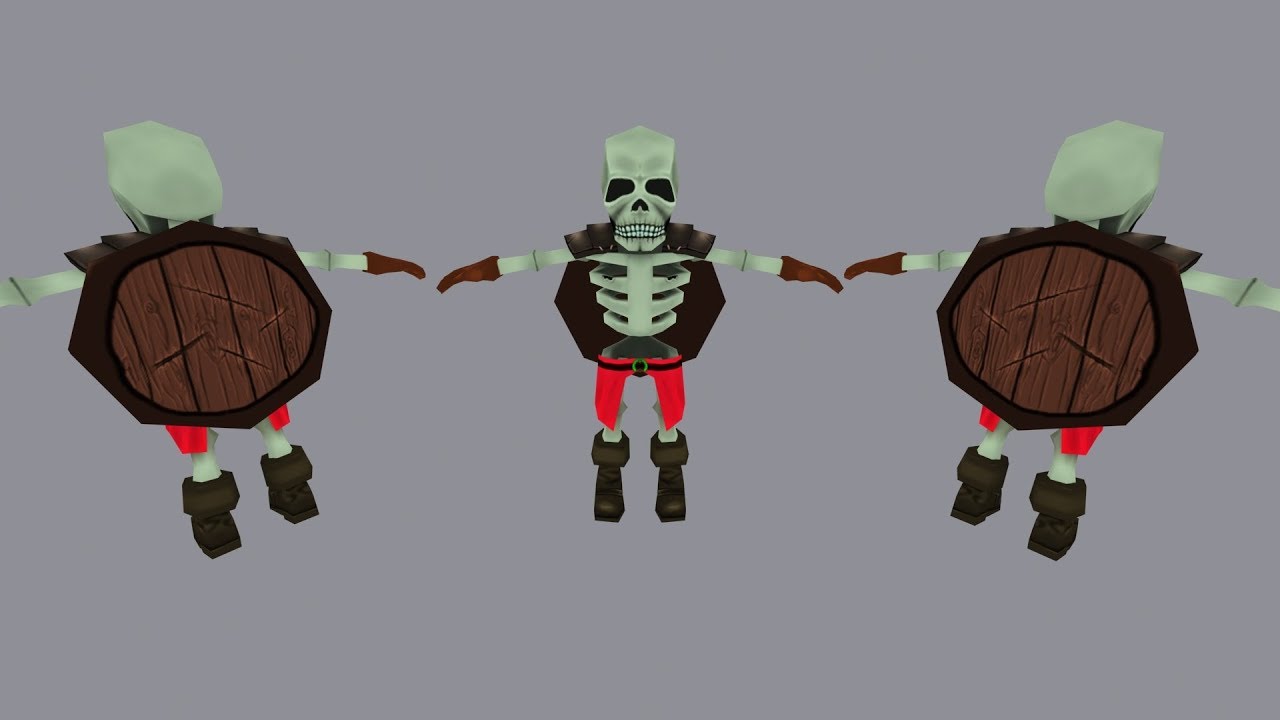 The Low Poly Skeleton Modeling TimeLapse - YouTube