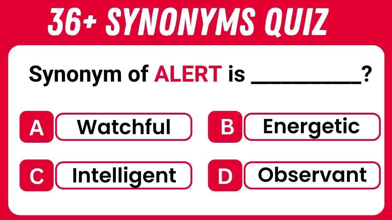 Synonyms Quiz Challenge #2: Test Your Vocabulary Skills - YouTube