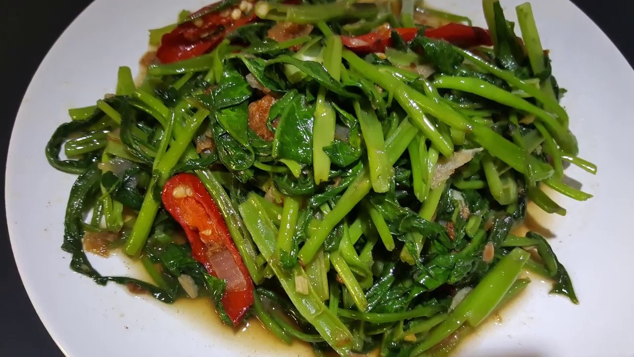 Stir-Fried Malaysia Shrimp Paste (Belacan) Water Spinach (Kangkung ...