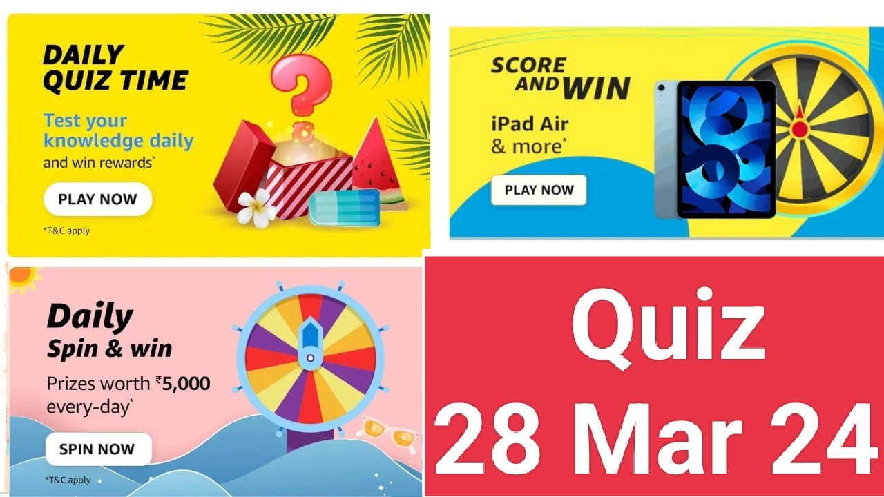 Daily Amazon Quiz Time//Amazon Cricket Edition Guess &Win/Daily Spin ...
