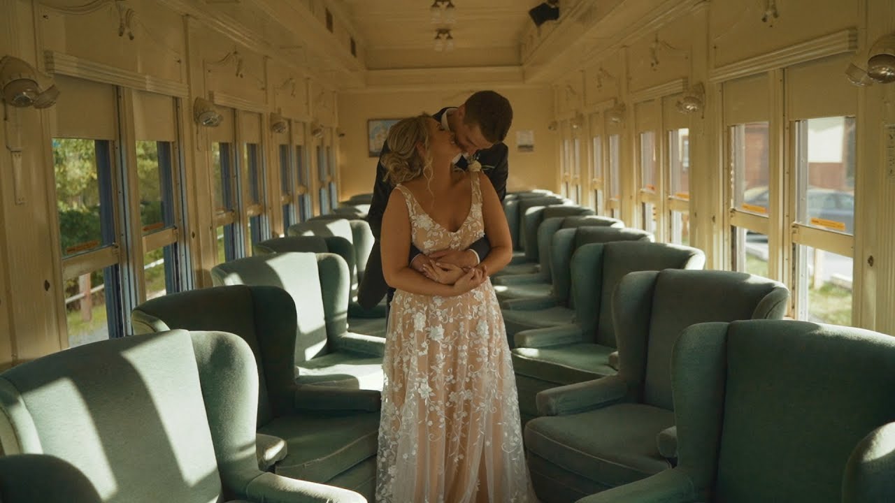 Groom Rides A Steam Train to Marry His Bride | The Lace Factory Wedding ...