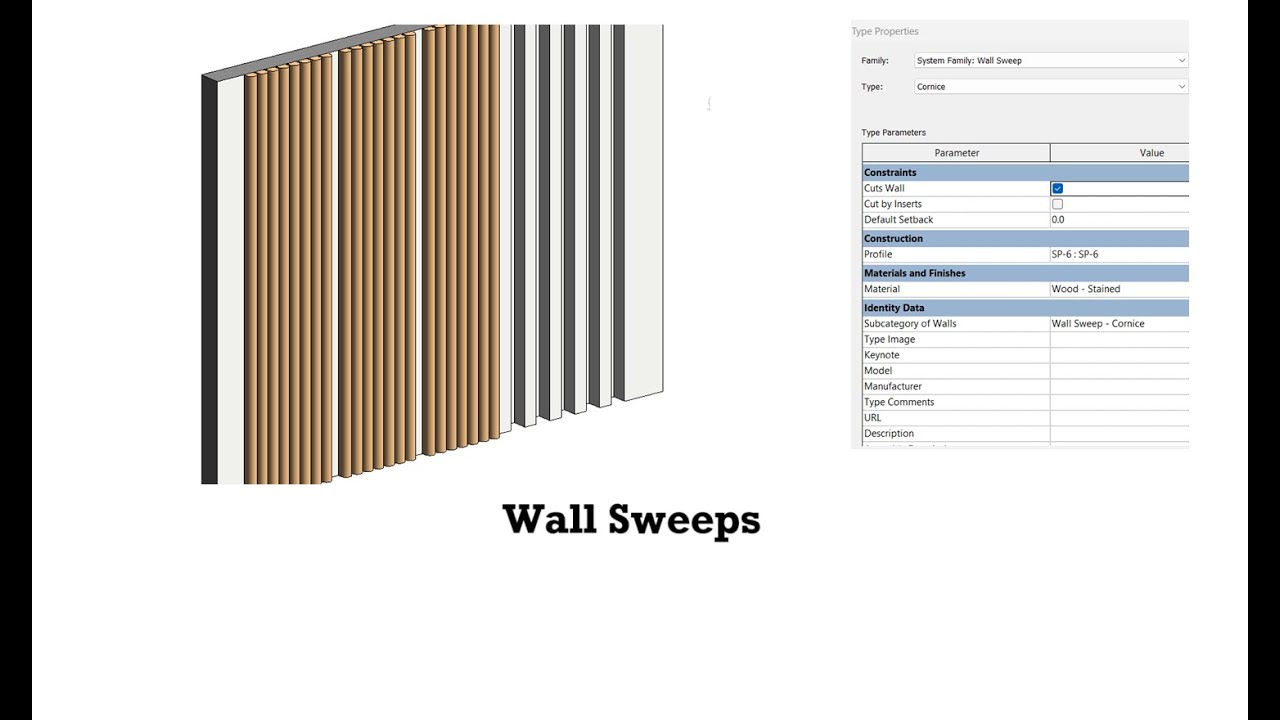 Wall sweep-Decorative horizontal or vertical projection to a wall Revit ...