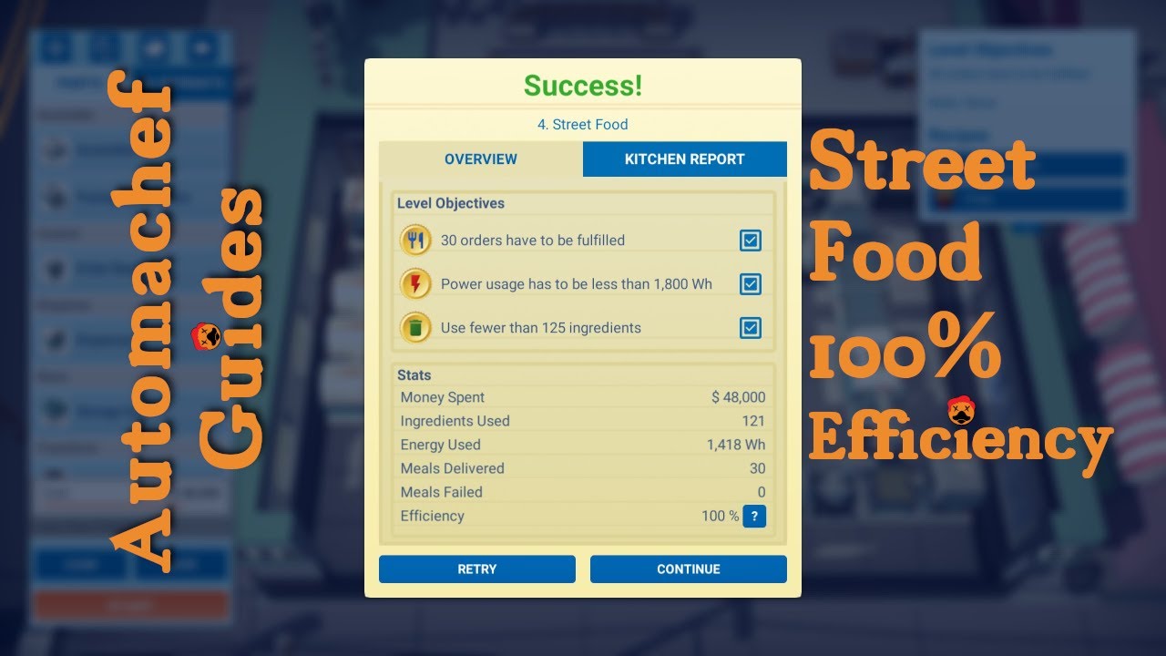 Automachef Tips & Tricks - Street Food 100% Efficiency - YouTube
