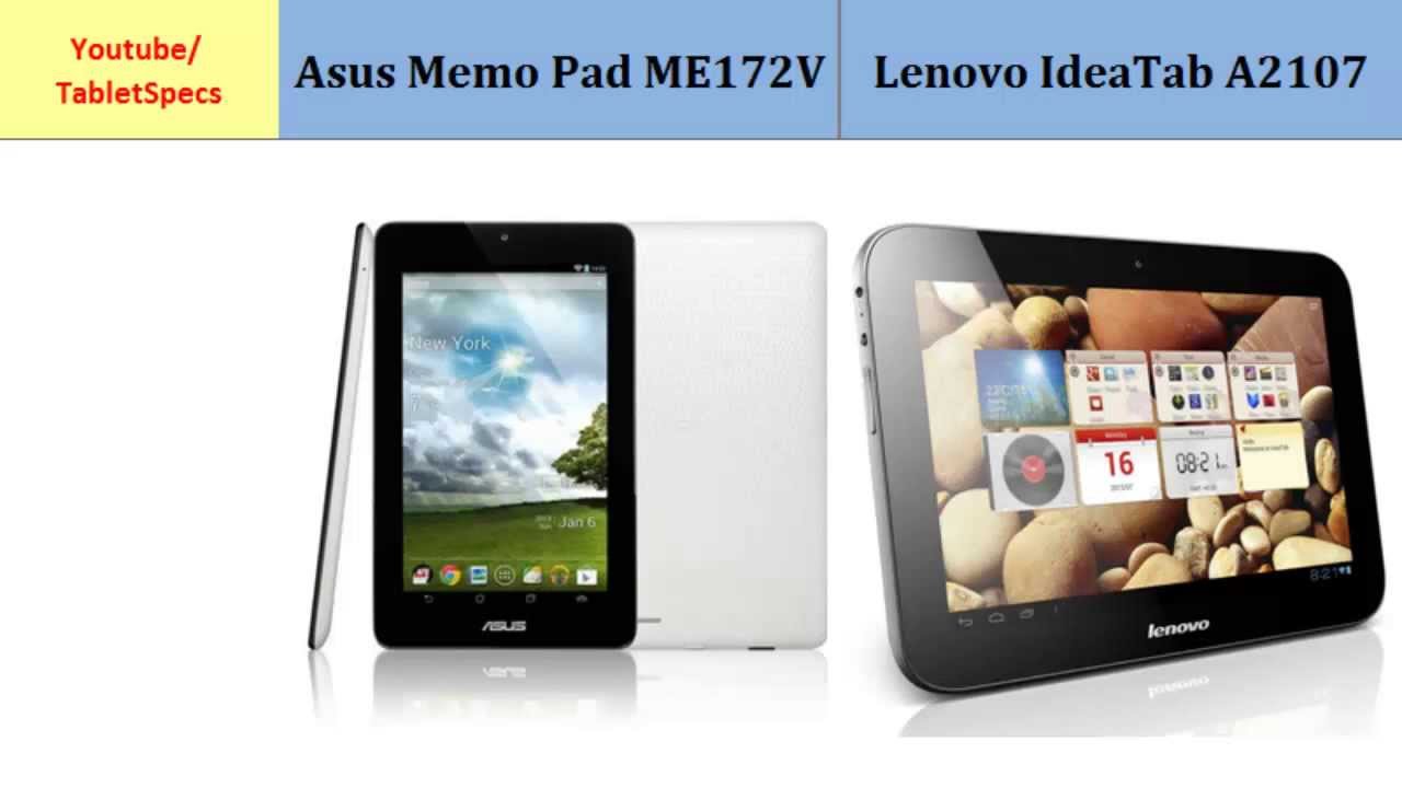 Asus Memo Pad ME172V versus Lenovo IdeaTab A2107, Detailed Look - YouTube
