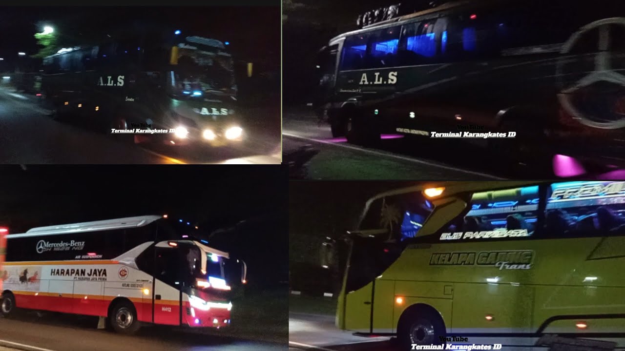 CONVOI BUS MALAM DISUSUL BUS PARIWISATA TELOLET - YouTube