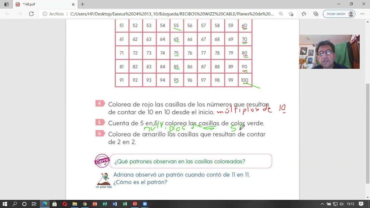 Primer grado, matemáticas, series de 2 en 2, 5 en 5 y 10 en 10. Página ...