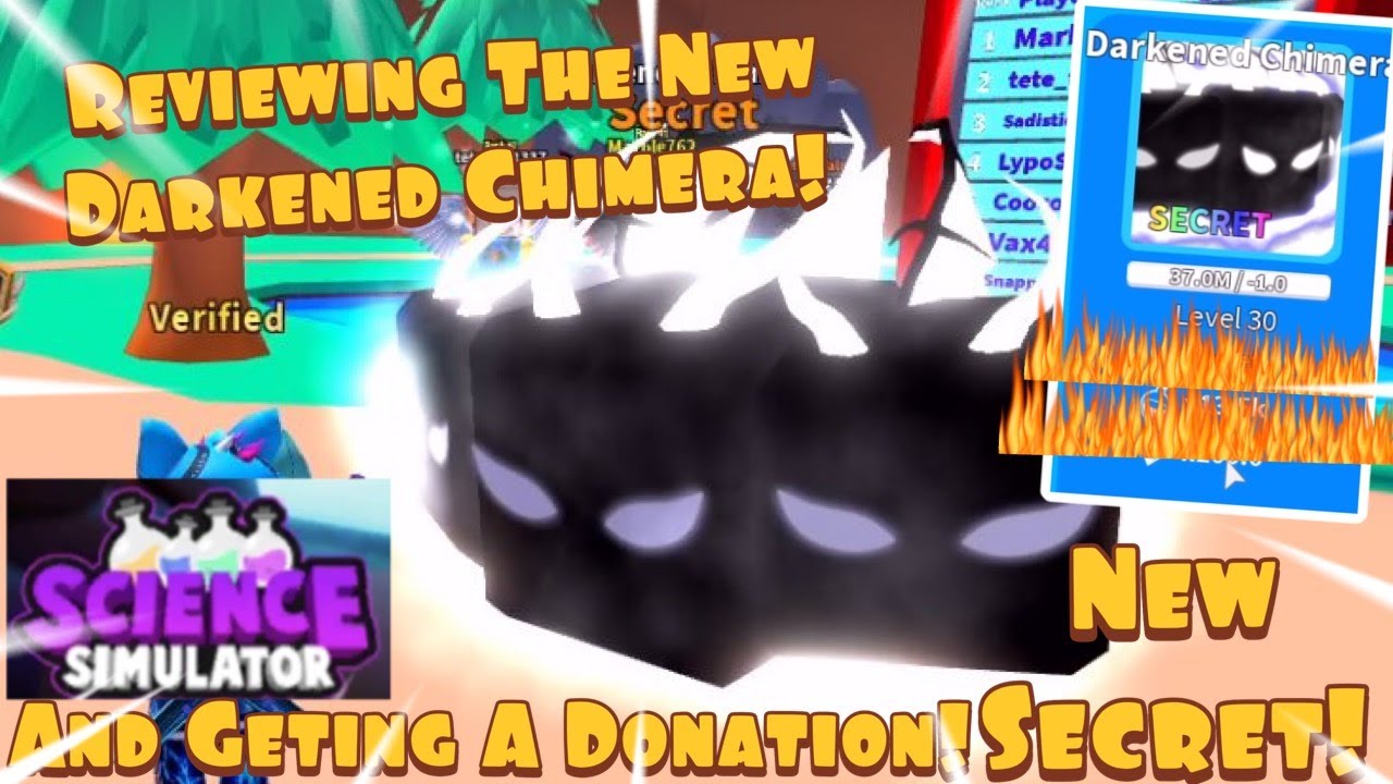 {Roblox Science Simulator} Reviewing The New Darkened Chimera Secret ...