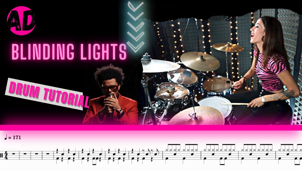 Blinding Lights - The Weeknd - Drum Cover (Drum Score) - YouTube