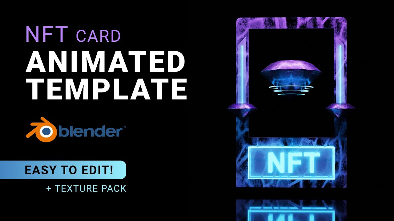 NFT neon card template for Blender (.blend file + tutorial) - YouTube