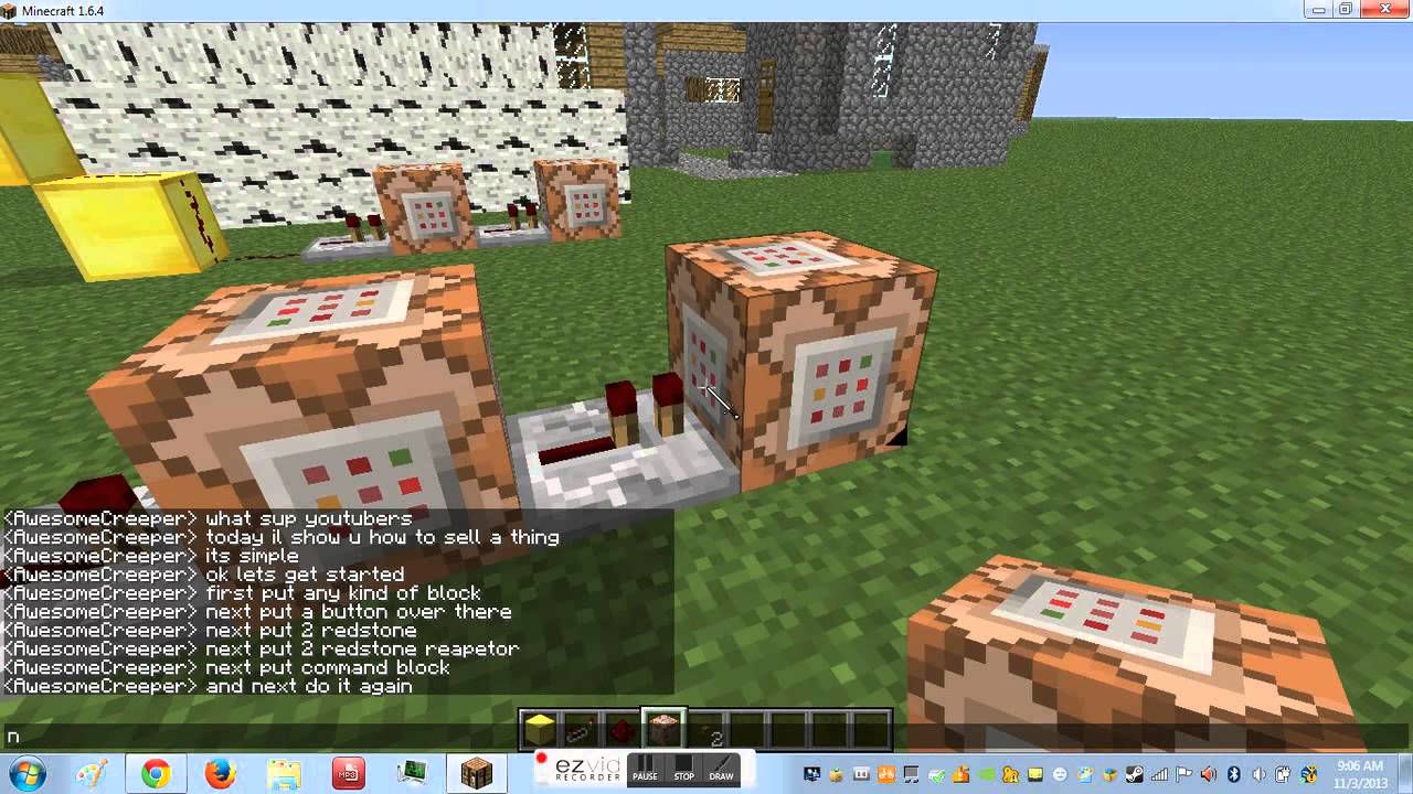 Minecraft how to sell a single block with using 2 commandblocks for (1. ...
