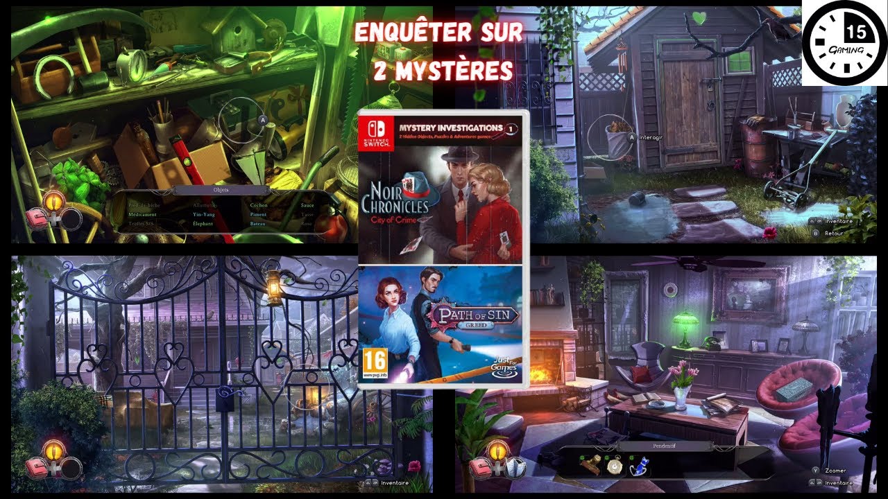 15 Minutes Gaming "Mystery Investigations 1" sur Nintendo Switch - YouTube
