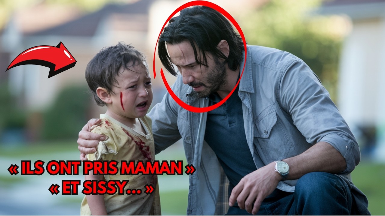 Un garçon court vers Keanu Reeves en pleurant, ses yeux s’éteignant en ...