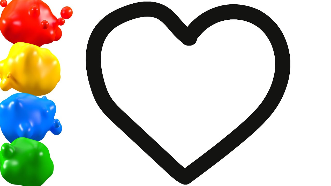 How to draw a colorful heart simple. - YouTube