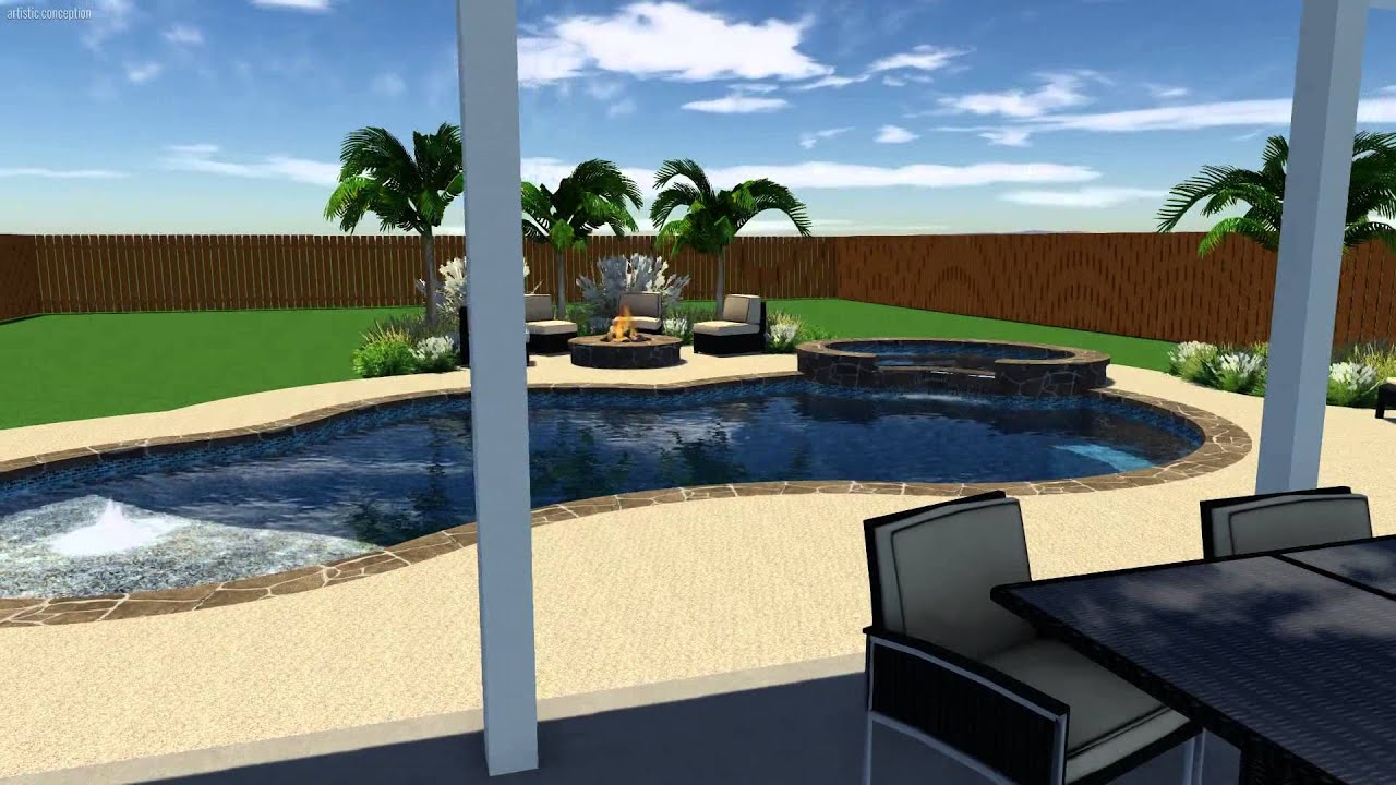 Curry Pool Design by Backyard Amenities - YouTube