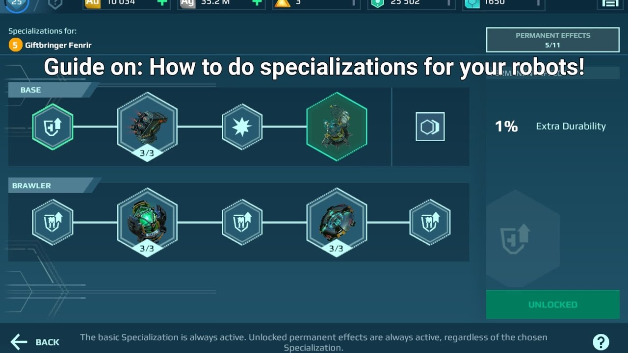 Guide on: How to do specializations for your robots! - YouTube