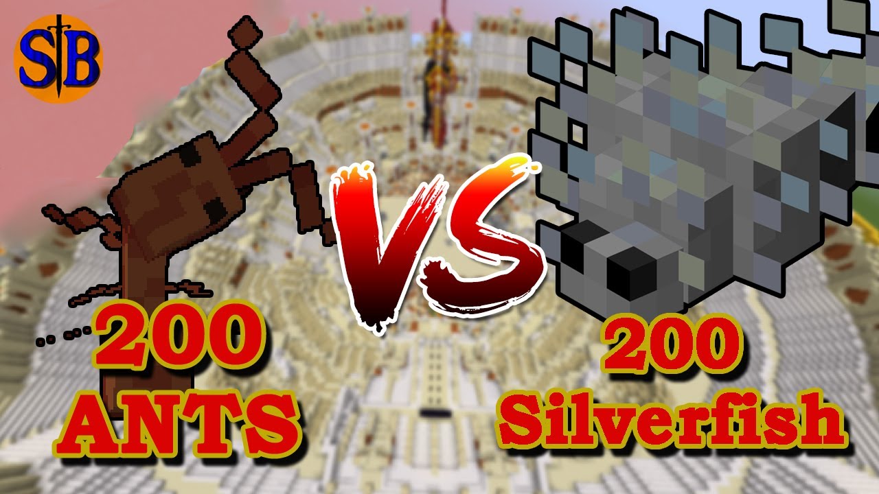 200 Ants (Alex's mobs) vs 200 Silverfish | Minecraft Mob Battle - YouTube