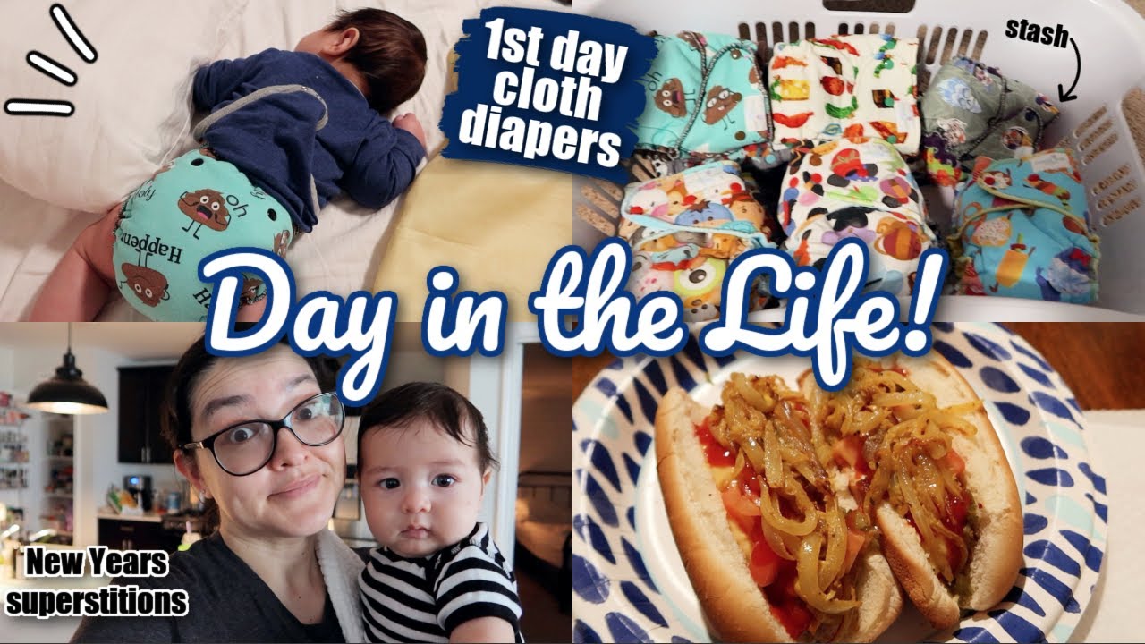 First Day Cloth Diapering + Stash, New Years Eve, Superstitions + MORE ...
