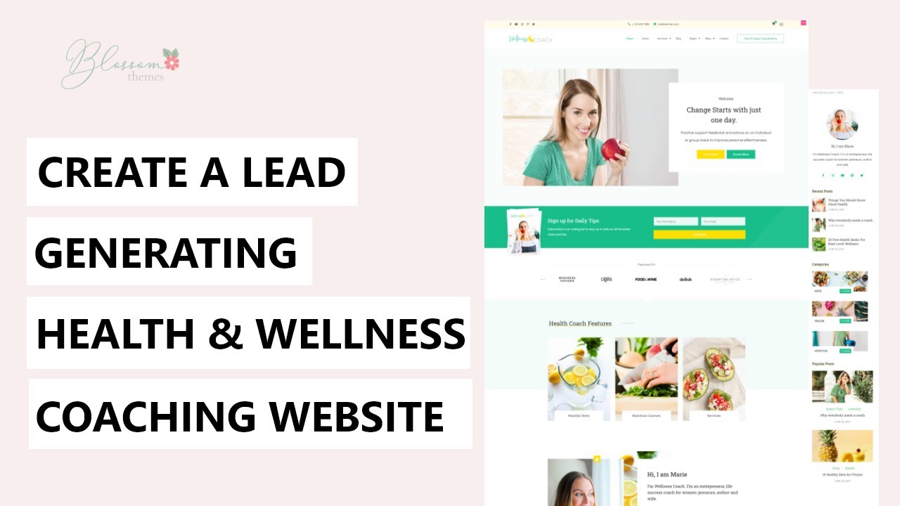 How To Create Lead Generating Health and Wellness Coaching Website in ...