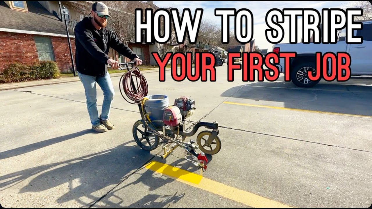 How To Stripe Your First Parking Lot (Step By Step) - YouTube