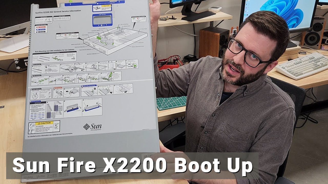 Booting a Sun Fire X2200 from 2006 - YouTube