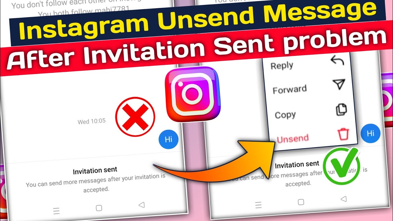 invite sent instagram message delete kaise kare | how to unsend invite ...