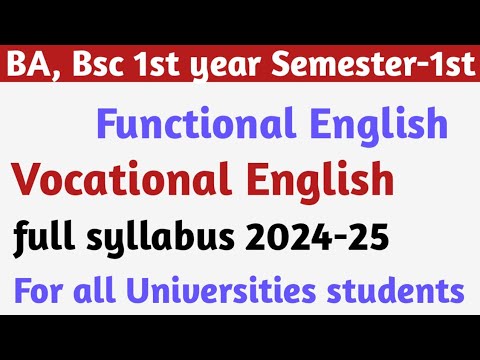 BA 1st year Semester-1 Functional/vocational English full Syllabus-2024 ...