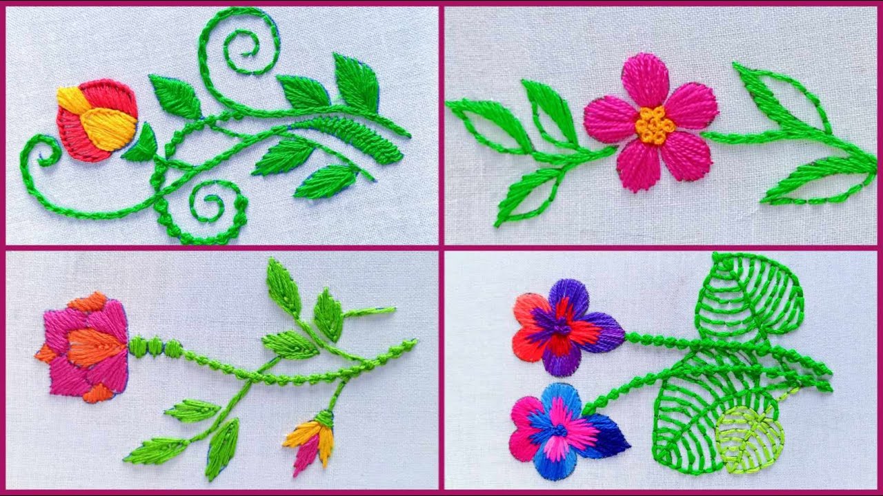 Most Beautiful Modern New 4(four) Botanical Flower Full Tutorial for ...