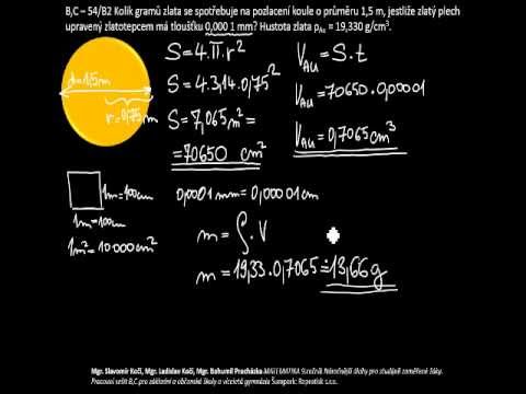Povrch a objem koule 8 - YouTube