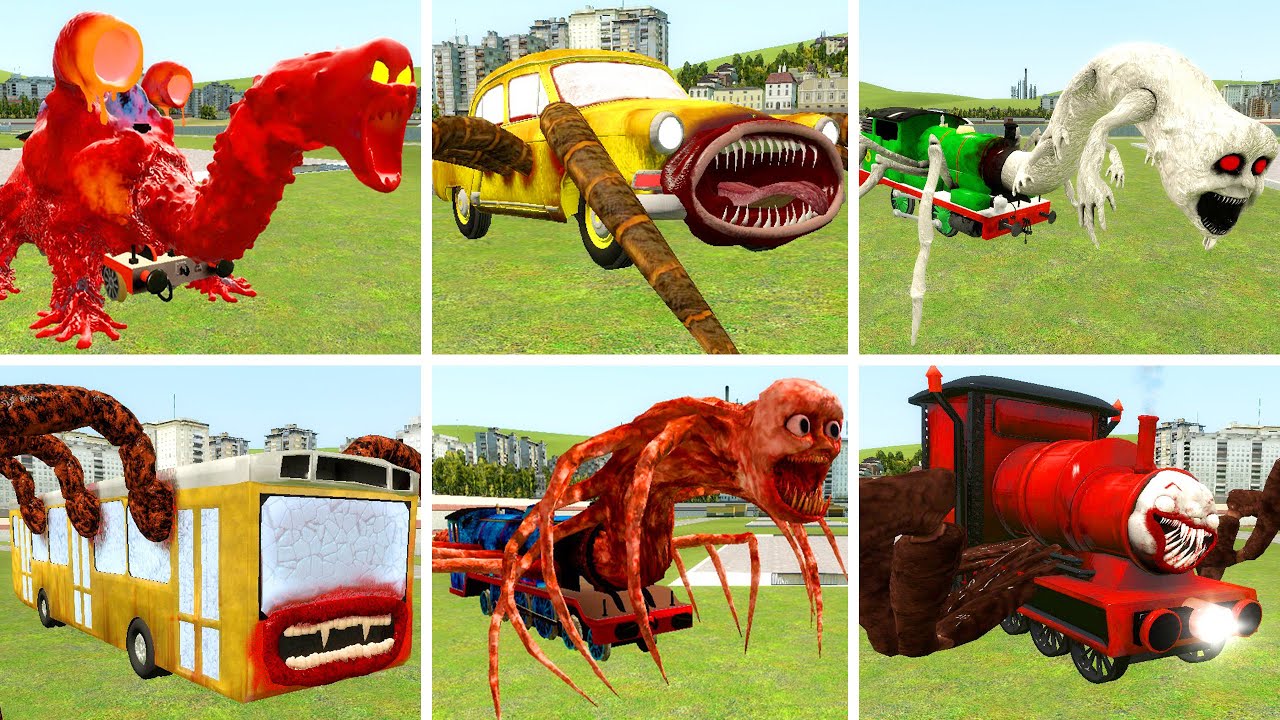 ALL MONSTER Trevor Henderson Scariest | Car Eater, Bus Eater,Choo Choo ...