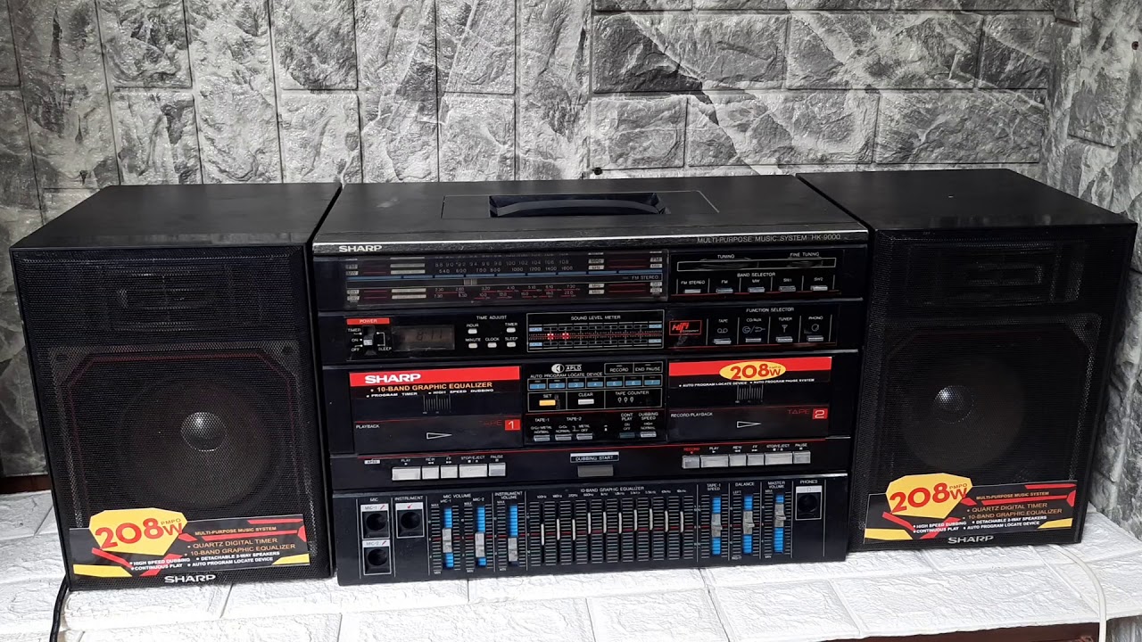 Đạt Gò vấp 0938303454- Máy Cassette Radio SHARP HK-9000 hàng khủng của SHARP - YouTube