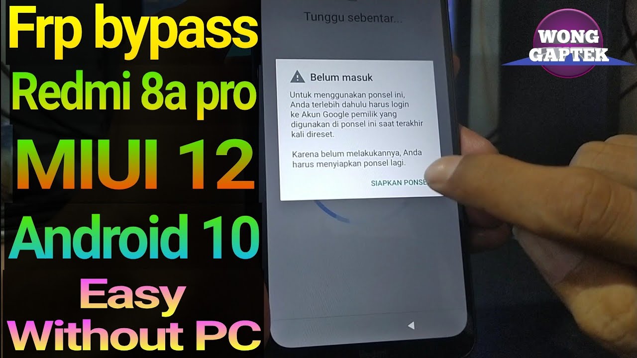 Frp bypass redmi 8a pro || bypass frp google account redmi 8/8a/8a pro ...