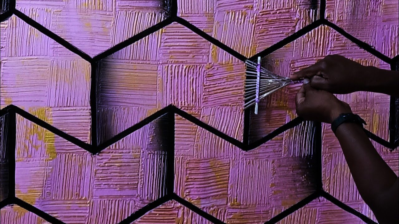 How to make 3d Wall Texture || Wall Putty 3D Texture design - YouTube