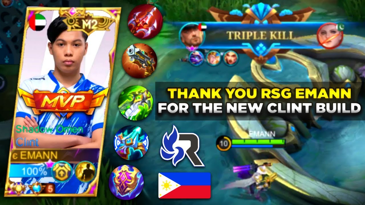 Thank You RSG EMANN For The New Clint Build 💙 | Solo Rank - MLBB - YouTube