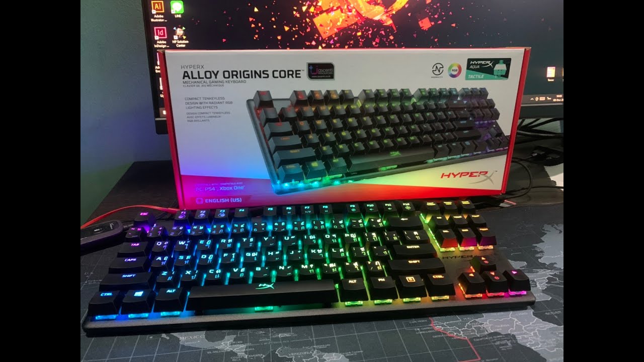มือใหม่รีวิว HyperX Alloy Origins Core (Aqua Switch) - YouTube