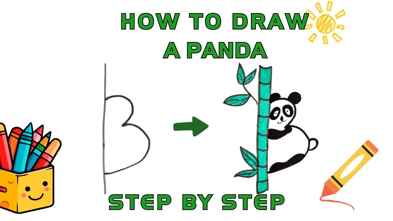 Learn how to draw a panda | Very easy drawing step by step - YouTube