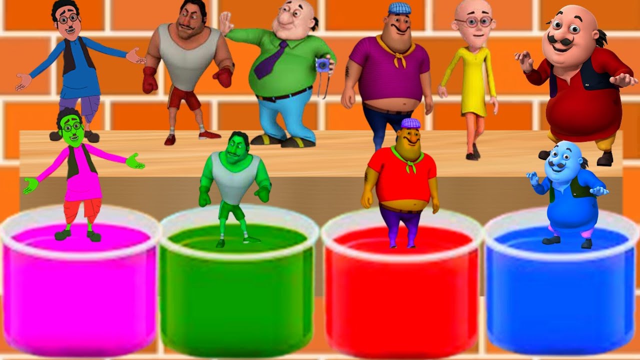 Bathing Colors Fun Motu Patlu Ghasitaram | Colors for Children | Colors ...