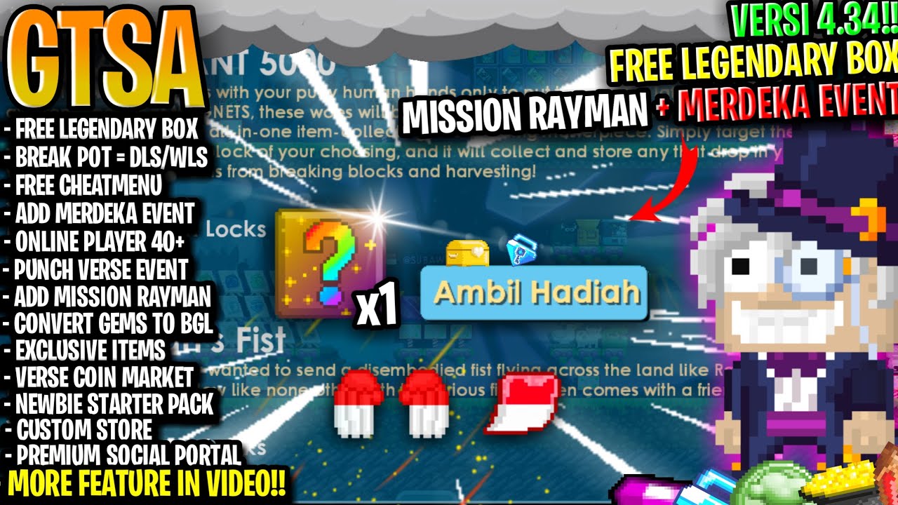 FREE LEGENDARY MYSTERY BOX!! FREE UPGRADE LRAY 😍🔥 | GROWTOPIA PRIVATE ...