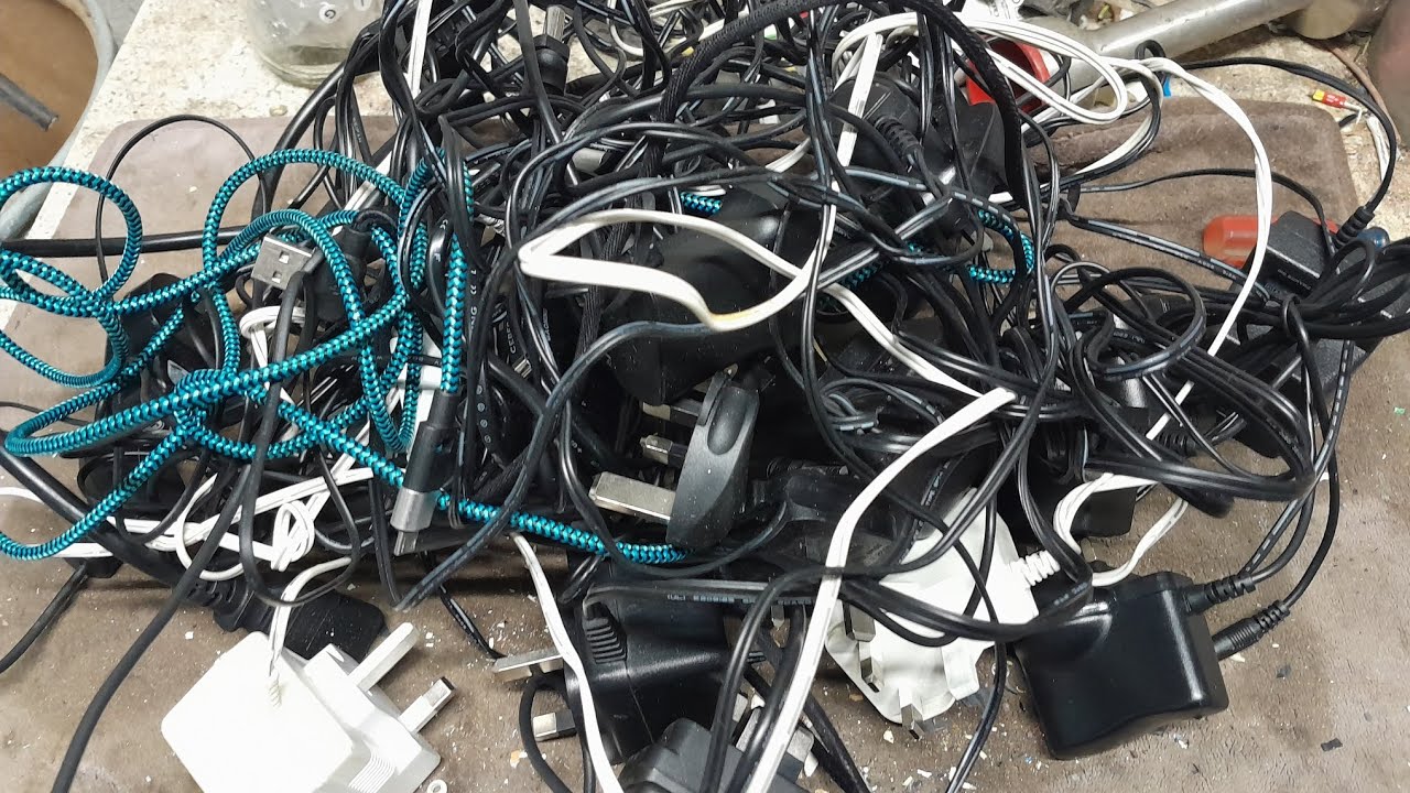 cutting plugs off wire and scrapping nice aluminium out of electrical ...