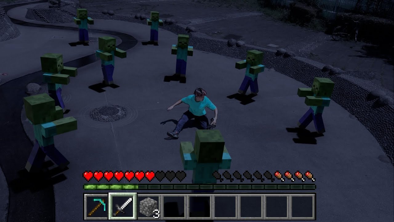 VS Zombies [Minecraft live action] - YouTube
