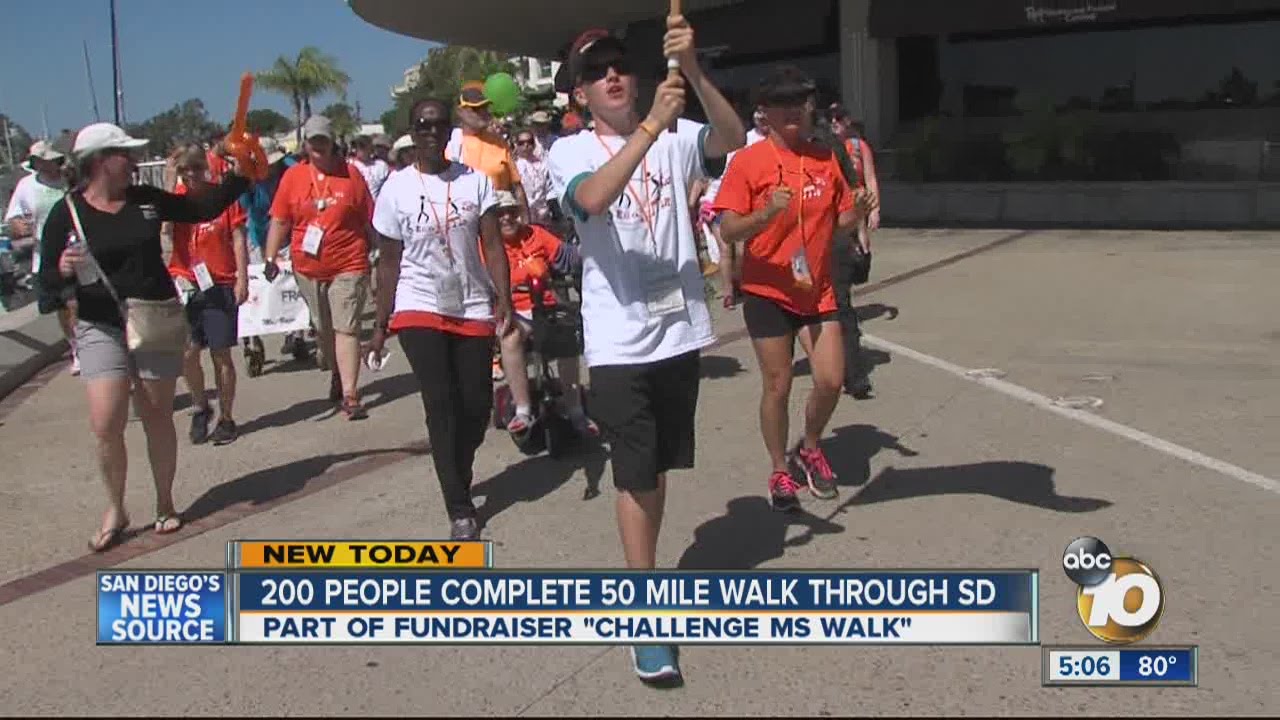 200 people complete 50 mile walk through San Diego - YouTube