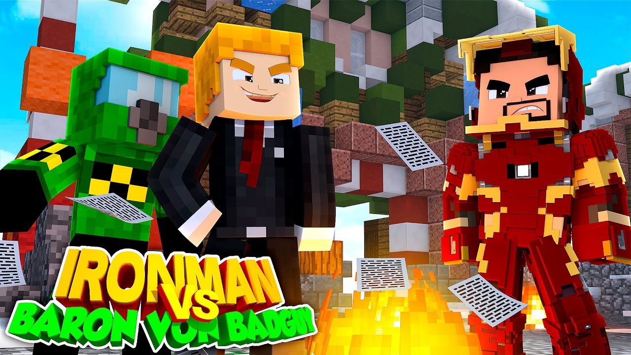 Minecraft Adventure - IRONMAN VS THE NEW VILLAIN BARON VON BADGUY ...