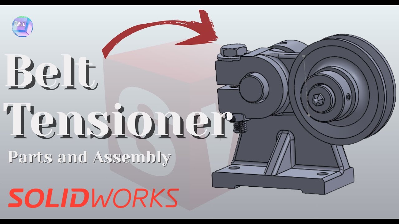 Belt Tensioner Parts and Assembly in One Video - SolidWorks Tutorial ...